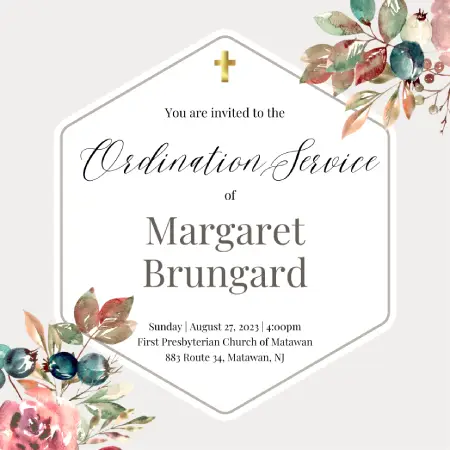 Ordination Service, Margaret Brungard - First Presbyterian Church ...